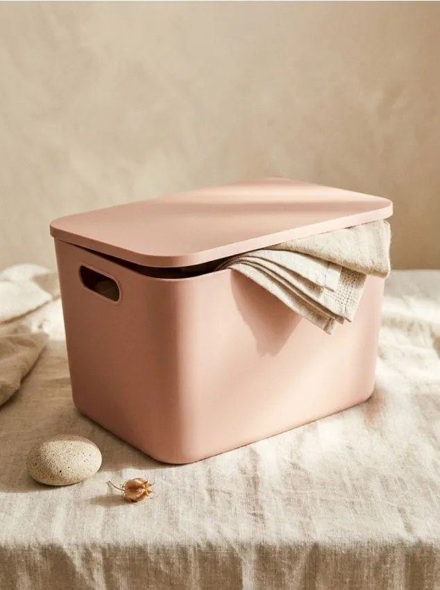 Sinsay - Úložný box s víkem - pastelová růžová