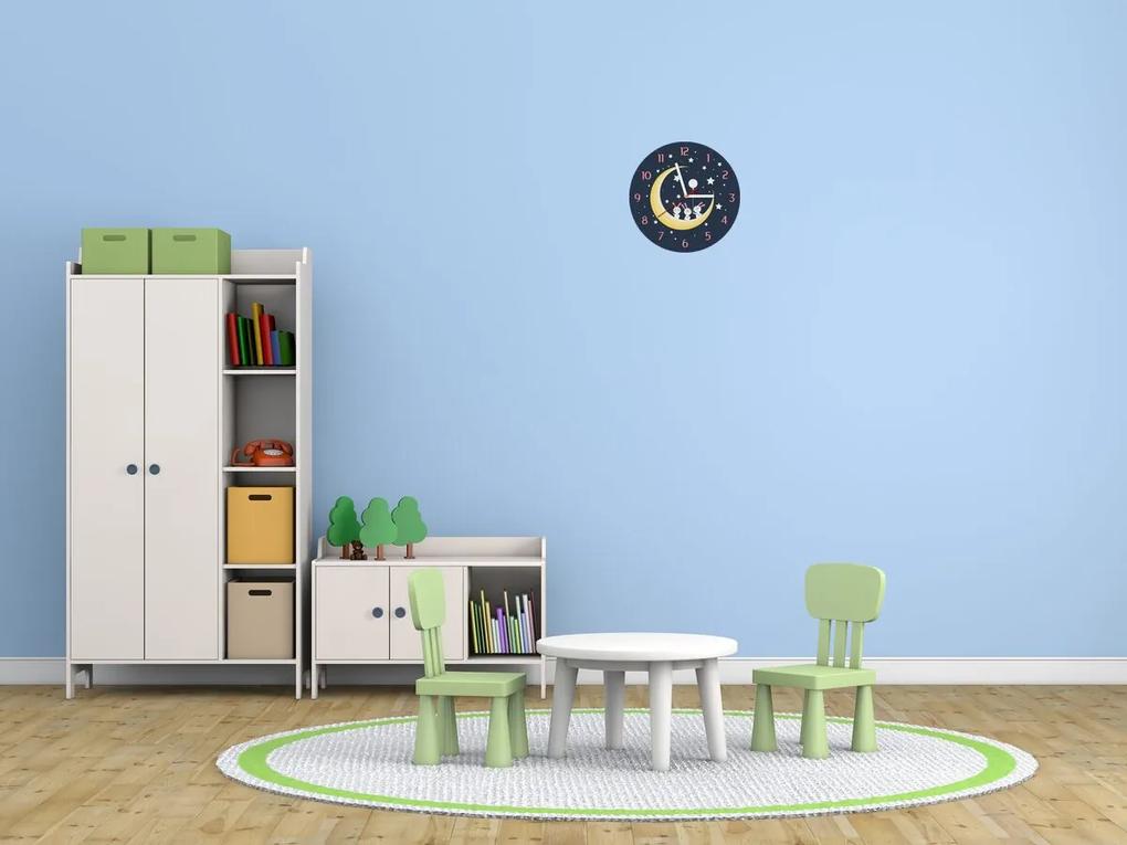 Gario Dětské hodiny Králíky na měsíci Rozměry: 30 x 30 cm