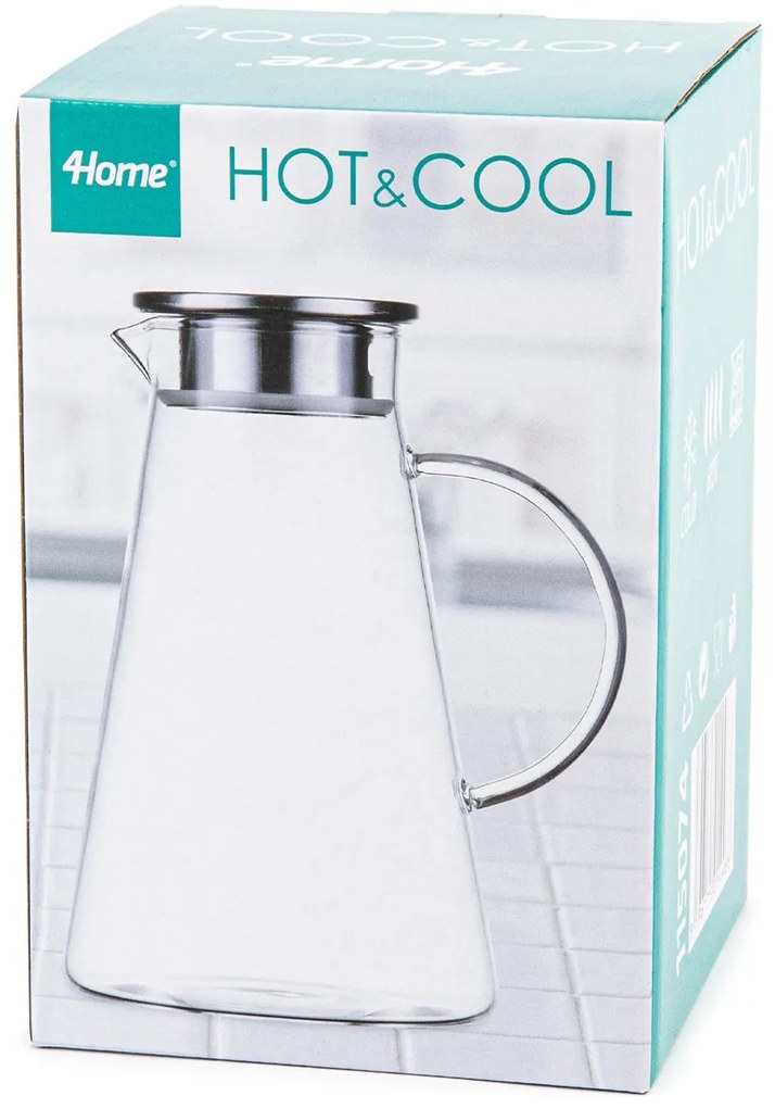 4Home Skleněný džbán s víčkem Jug Hot&Cool, 1,8 l