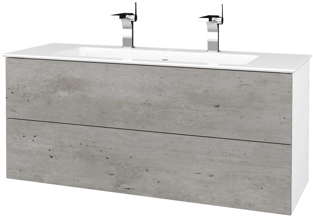 Dřevojas Koupelnová skříň VARIANTE SZZ2 120 (umyvadlo Pura) Varianta: N01 Bílá lesk / N06 Lava
