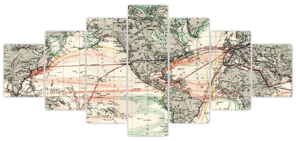 Obraz - Mapa světa (210x100 cm)