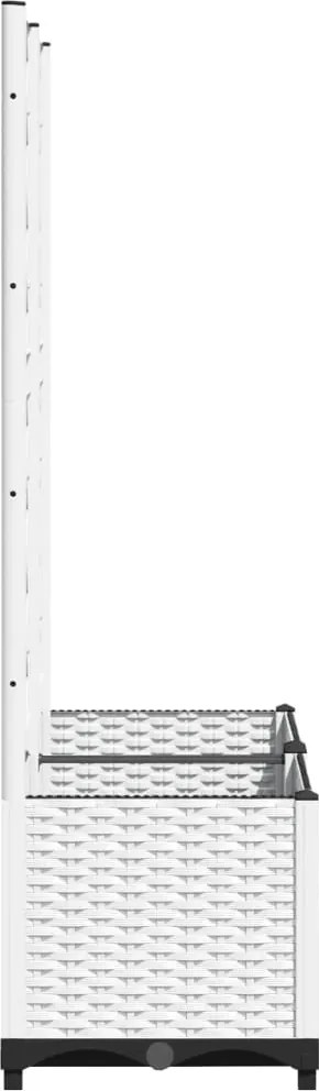 Zahradní truhlík s treláží bílý 80 x 40 x 136 cm PP 153282