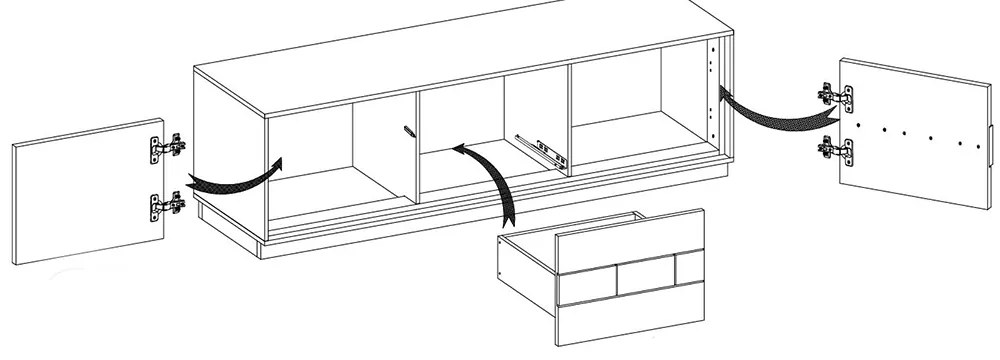 KEKS | TV stolek K4 | 130 cm | artisan/kašmír/dřevo dub