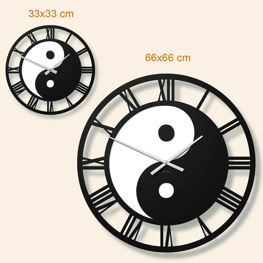 DUBLEZ | Nástěnné hodiny s motivem Jin jang