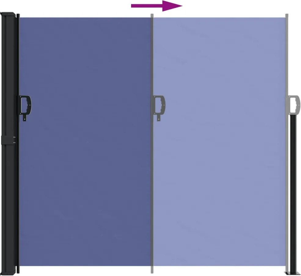 vidaXL Zatahovací boční markýza 180 x 500 cm [4004446] Barva: Černá