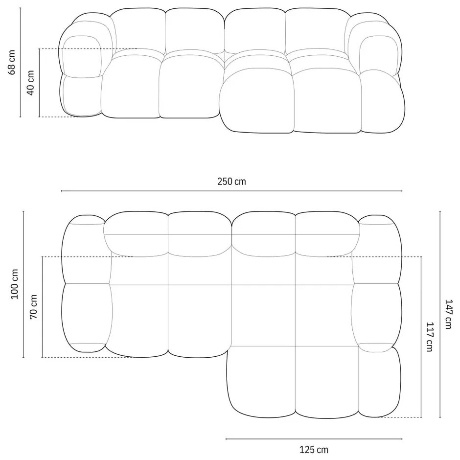 Rohová pohovka v cihlové barvě (pravý roh/s lenoškou) Loretto – Cosmopolitan Design