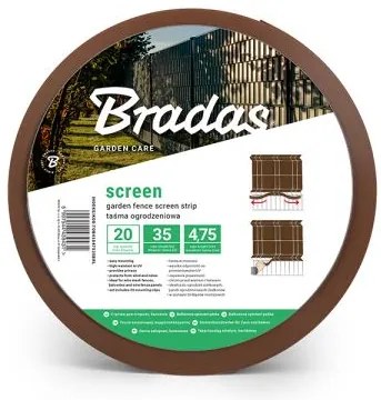 Bradas Stínící fólie na plot 4,75cm x 35m Brown 450g/m2 + spony