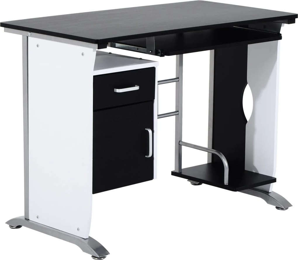 HOMCOM PC Počítačový stůl Kancelářský stůl 100x52x75cm Dřevěný nábytek
