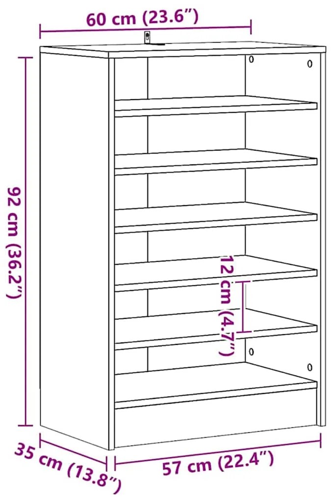 vidaXL Marketos Botník bílý 60 x 35 x 92 cm kompozitní dřevo