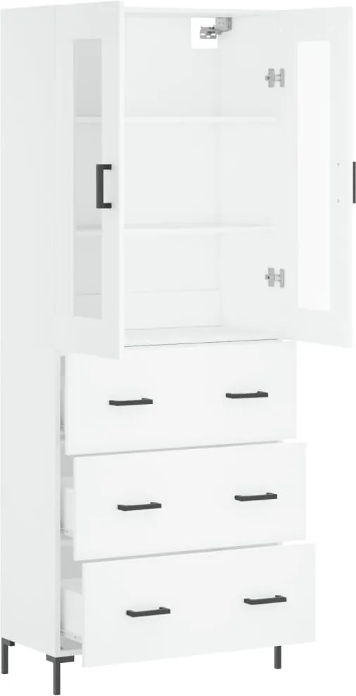 Skříň highboard bílá 69,5 x 34 x 180 cm kompozitní dřevo 3198401