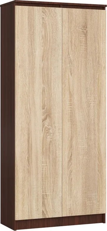 Regál R80 2D8P wenge/dub sonoma