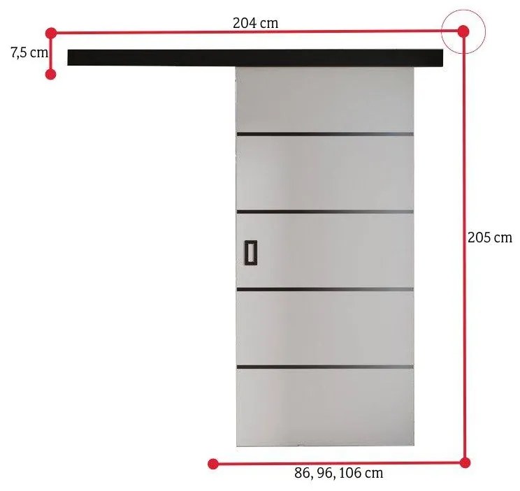 Expedo Posuvné dveře AIDA PLUS + tichý dojezd, 106x205x1,6, sonoma