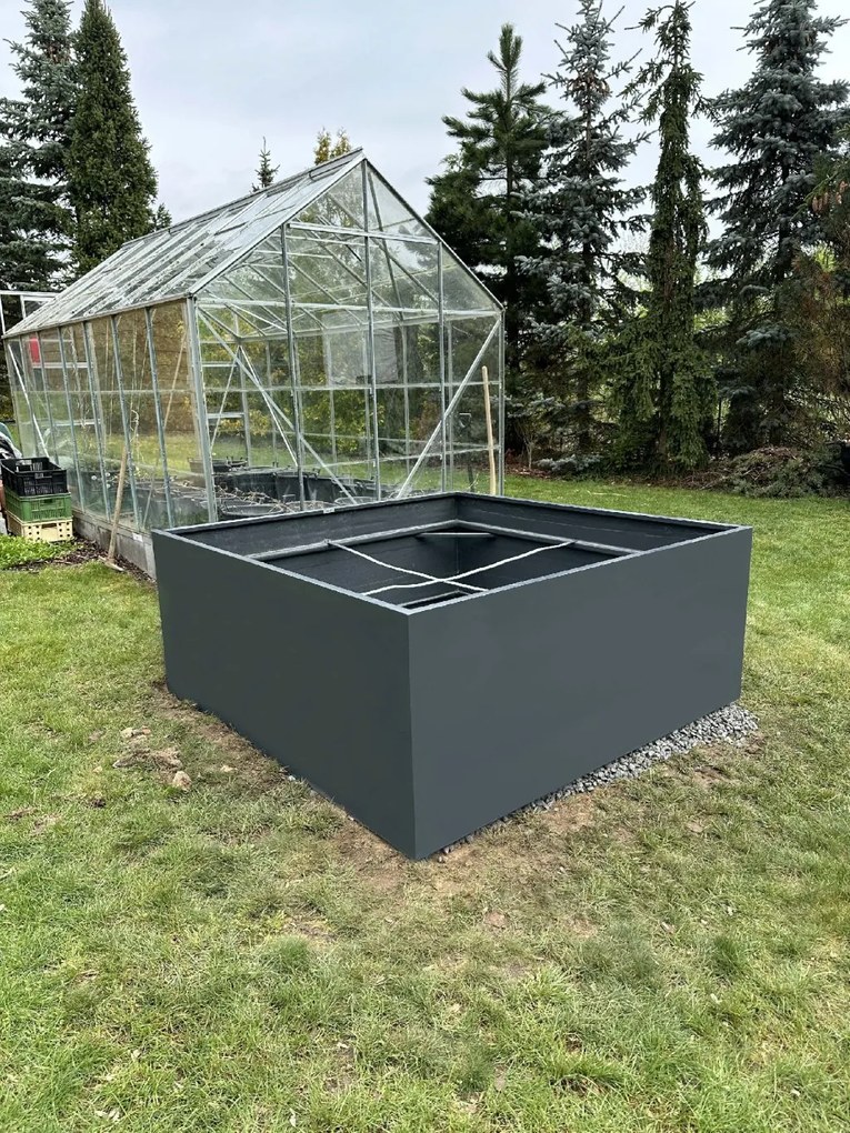Velký vyvýšený záhon, sklolaminát, délka 200 cm, RAL 7016 - antracit