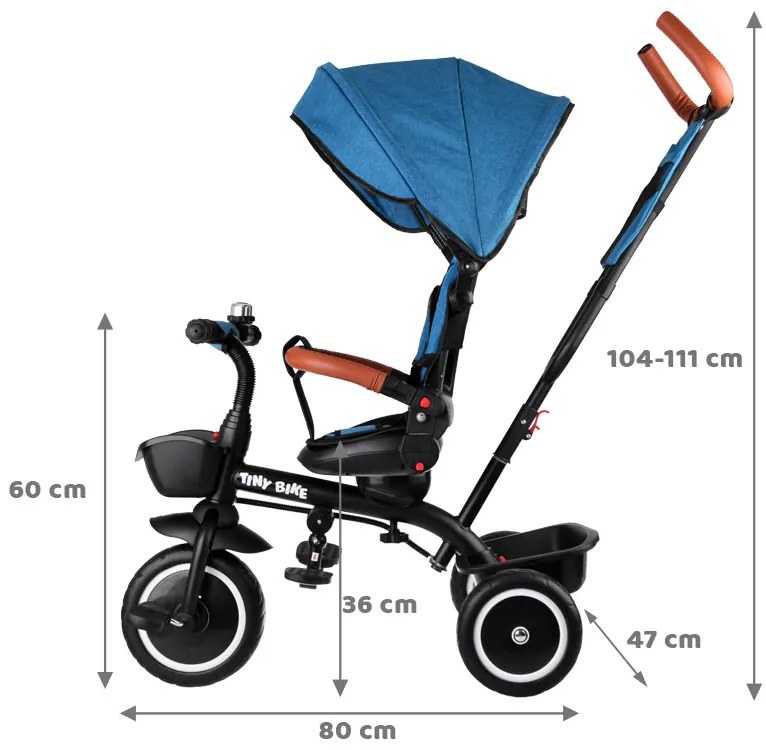 Dětská tříkolka Tiny Bike 3v1 s otočnou střechou