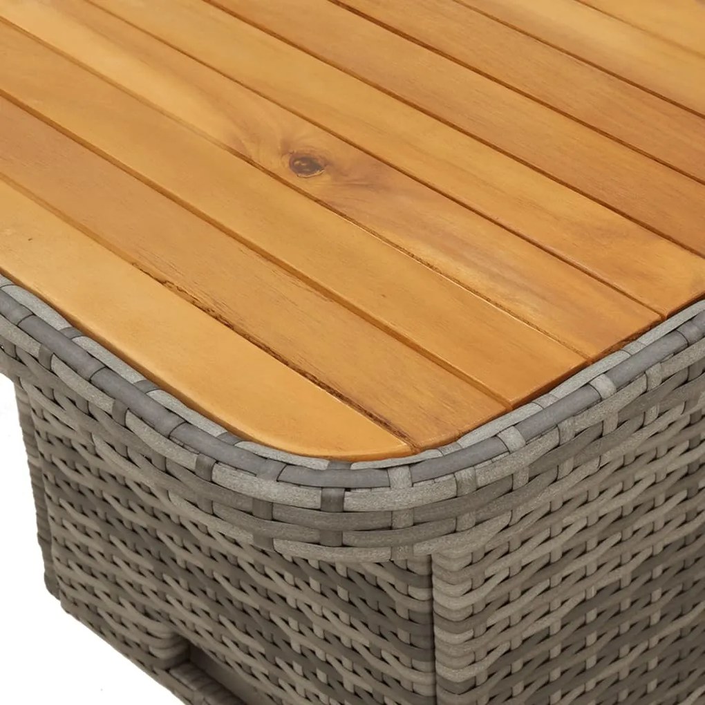 4dílný zahradní jídelní set s poduškami šedá polyratan 3277467
