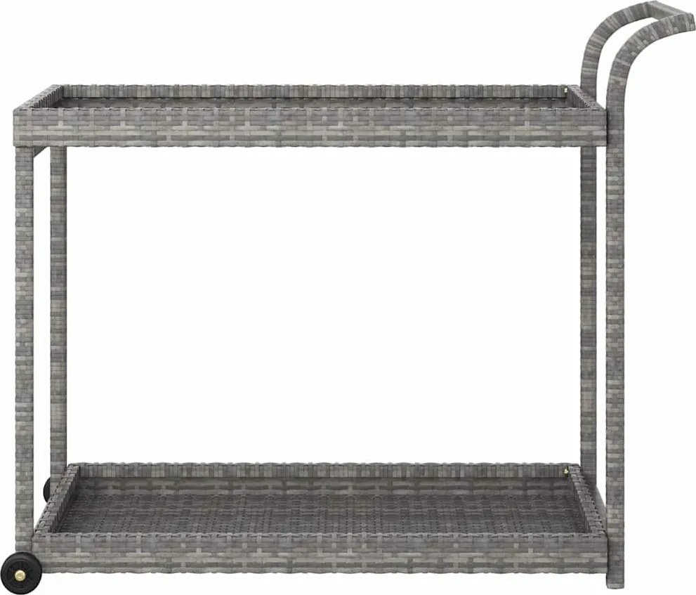 Barový vozík šedý 100 x 45 x 83 cm polyratan 316667