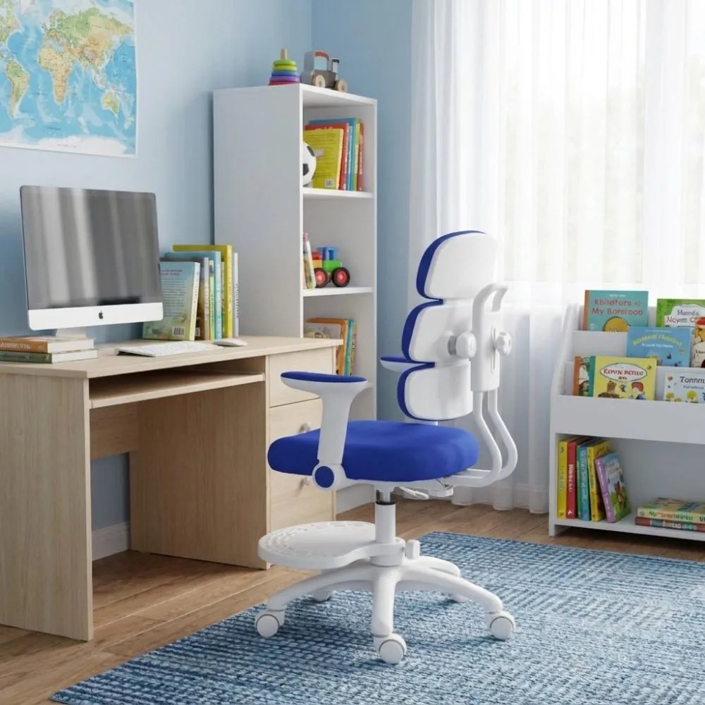 Dětská rostoucí židle Neoseat KIDDY THREE — látka, pratelný potah, tmavě modrá