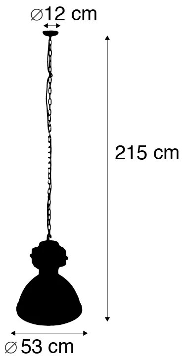 Inteligentní průmyslové závěsné svítidlo černé 53 cm vč. A60 Wifi - Sicko