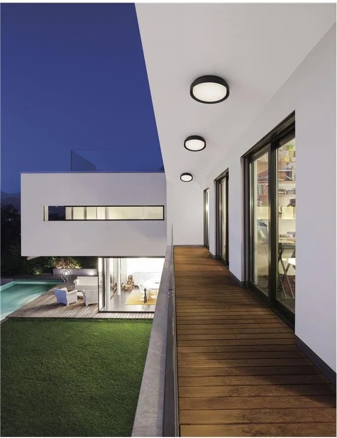NV 9944603 Venkovní stropní svítidlo OLIVER černý hliník akrylový difuzor LED 20W 3000K 100-240V 92st. IP65 - NOVA LUCE