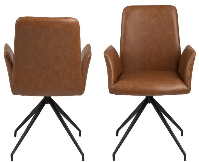 Designové otočné křeslo Allison koňakové - skladem