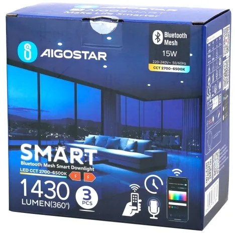 Aigostar-SADA 3x LED Stm. podhl. svítidlo MESH 15W/230V 2700K-6500K pr.17cm