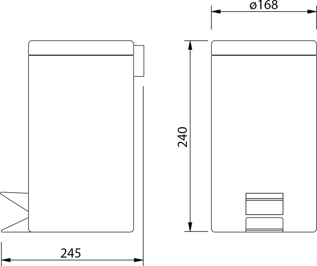 Aqualine Aqualine, SIMPLE LINE odpadkový koš kulatý 3l, nerez lesk, 27103