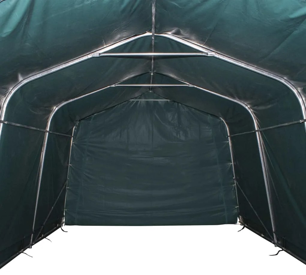 vidaXL Mobilní přístřešek pro zvířata PVC 550 g/m² 3,3x6,4m tm. zelený