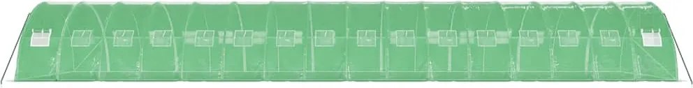 Skleník s ocelovým rámem zelený 64 m² 16 x 4 x 2 m 3188067