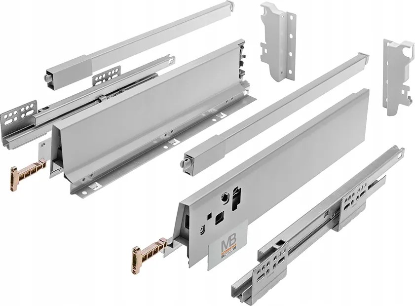 Šuplík Modern Box Gtv Střední L500 H135 Šedá S Tlumením Dovírání Výsuv 40 Kg