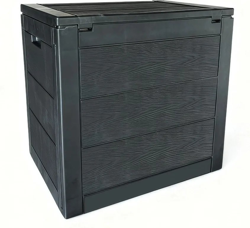 Zahradní úložný box LETA — 56x43x53 cm, plast, šedá