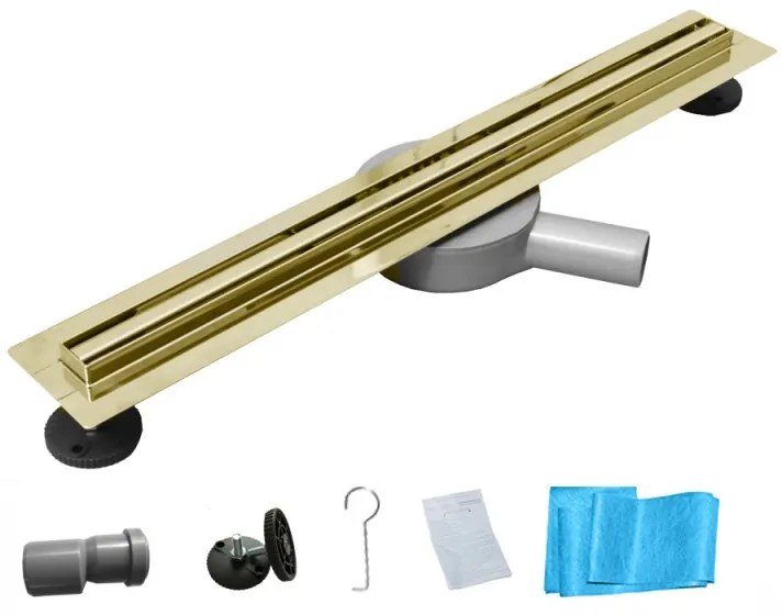 Sprchový žlab MAXMAX Mexen FLAT 360 SLIM - zlatý, 1541080