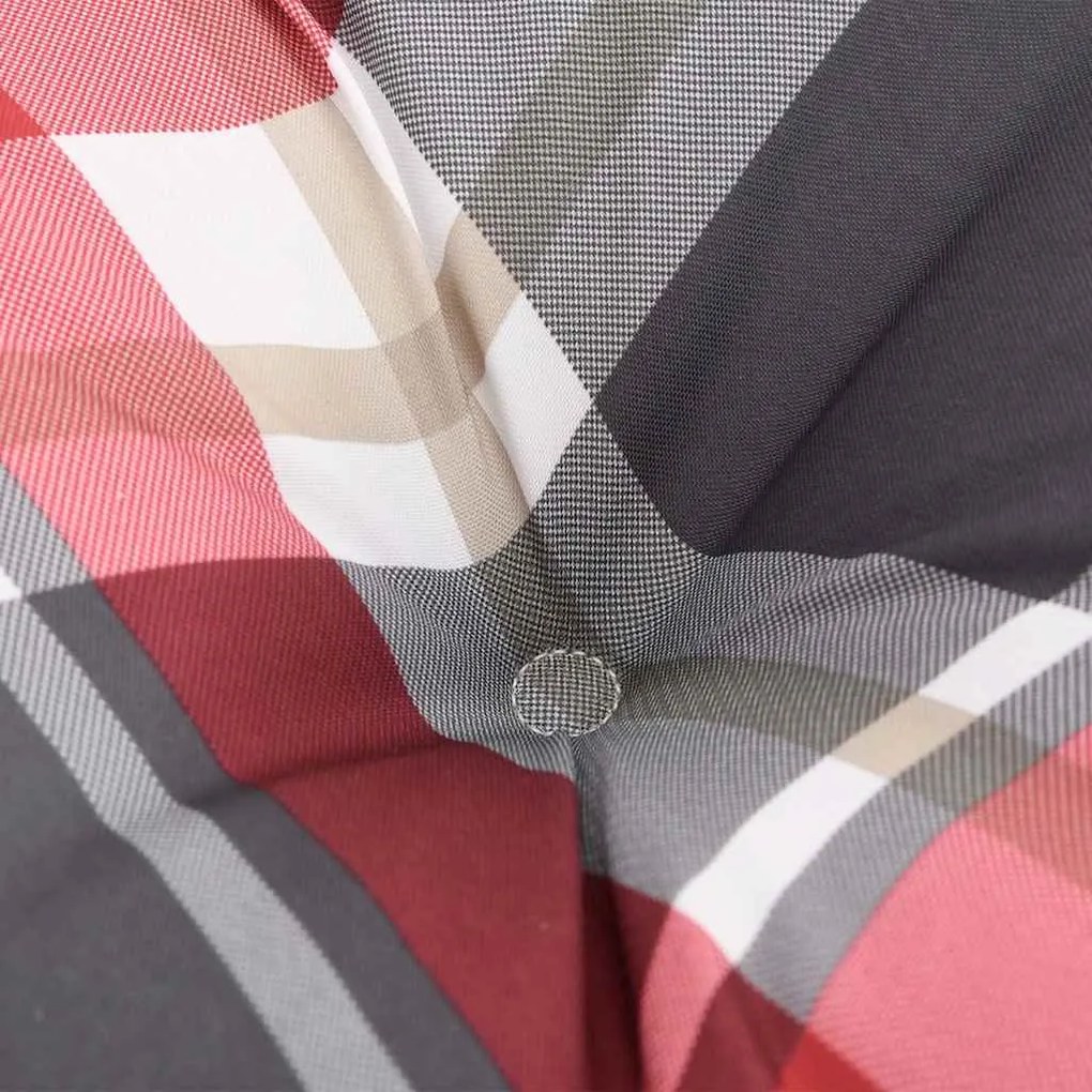 Poduška na palety červená károvaná 120 x 80 x 12 cm textil 314421