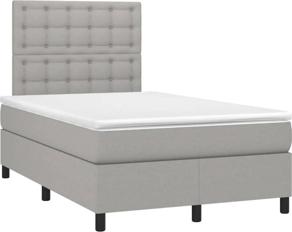 Box spring postel s matrací světle šedá 120 x 200 cm textil 3142081