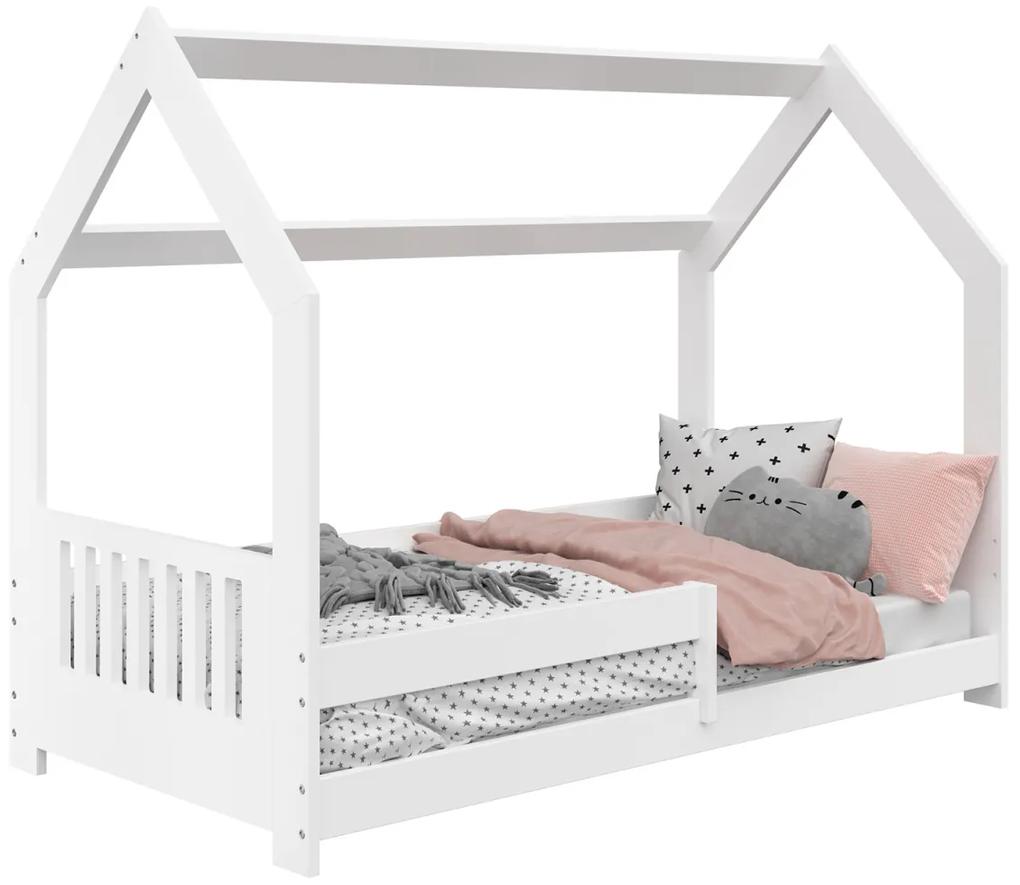 AMI nábytek Dětská postel DOMEČEK D5E 160 x 80 cm masiv bílá