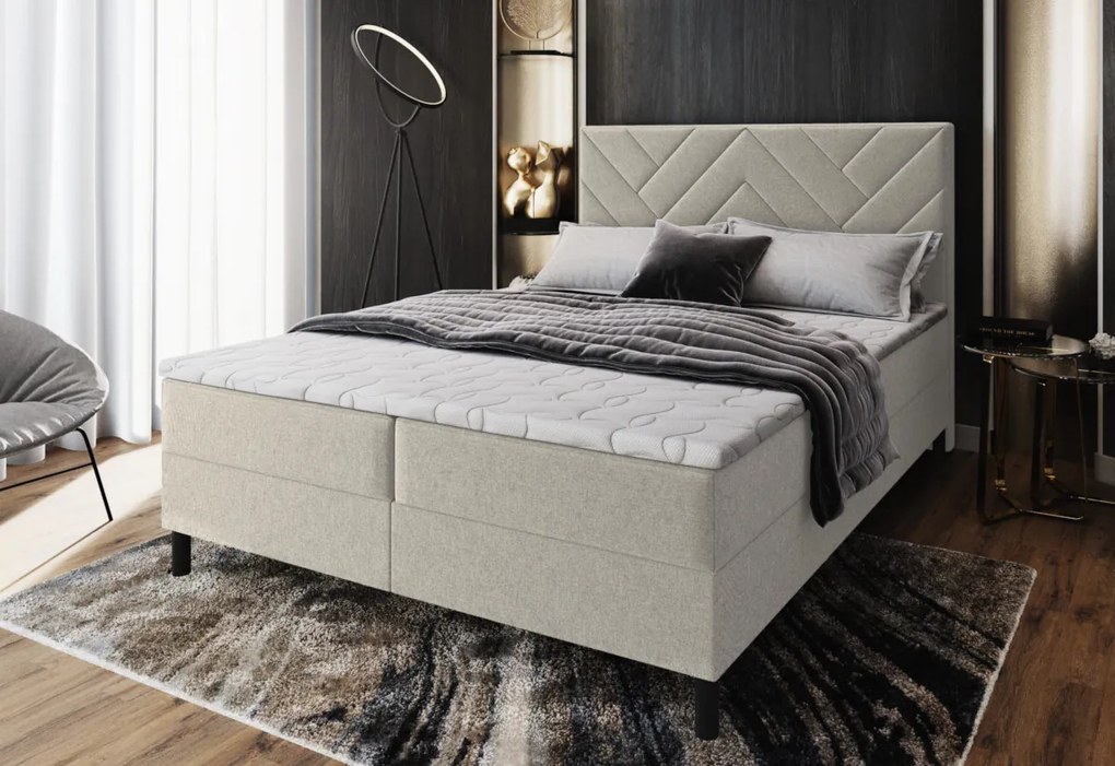 Expedo Čalouněná postel boxspring ROKOS + vrchní matrace, 140x200, monolith 37