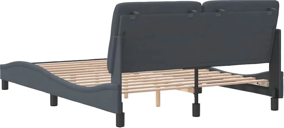 Rám postele bez matrace tmavě šedá 120 x 200 cm samet 3207912