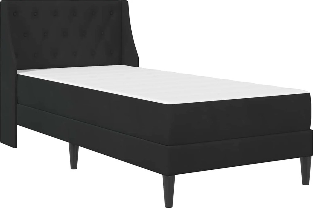 Rám postele s matrací s matrací s čelo Černý 80 x 200 cm samet 3414763