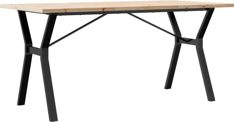 Jídelní stůl s Y rámem 160 x 80 x 75,5 cm borové dřevo a ocel 3282787