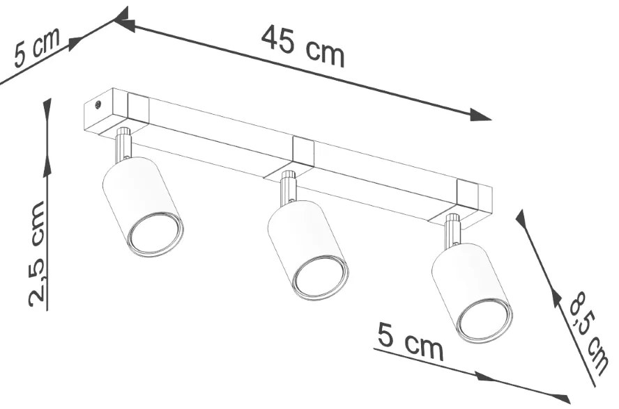 Sollux Lighting Stropní svítidlo FAGER 3 Černá