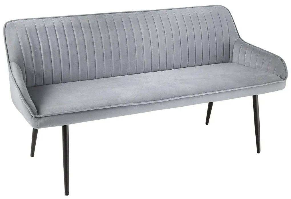 Designová lavice Esmeralda 160 cm stříbrno-šedý samet