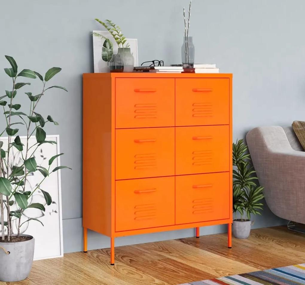 vidaXL Zásuvková skříň 80 x 35 x 101,5 cm ocel [336149] Barva: orange