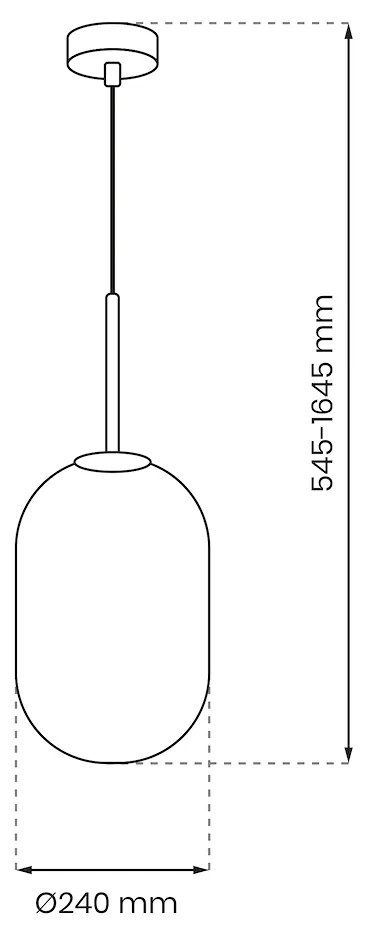 Závěsné svítidlo Alias, 1x bílé skleněné stínítko, (fi 24cm), g