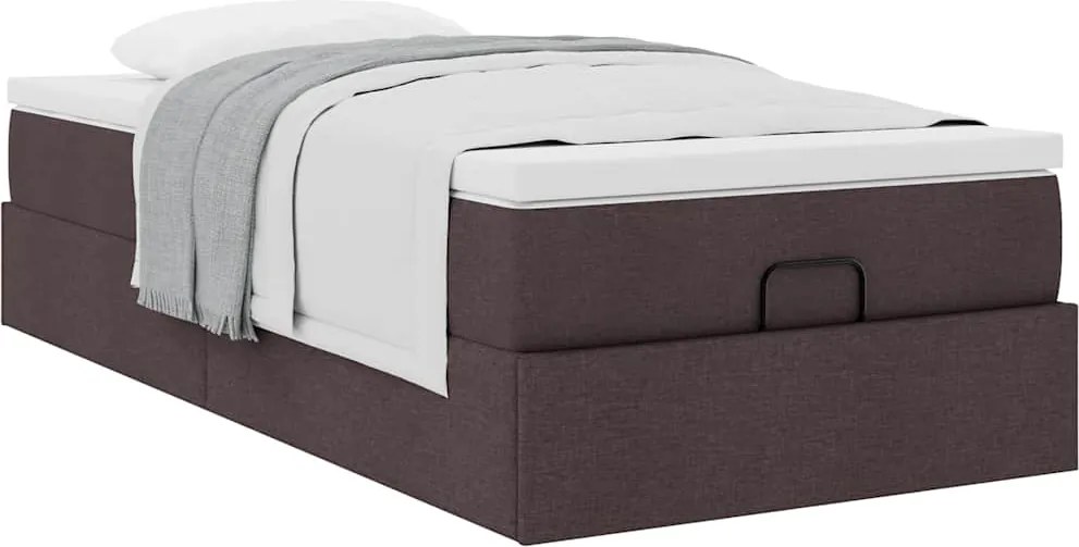 Osmanský rám postele s matrací tmavě šedá 90x200cm textil 3311081