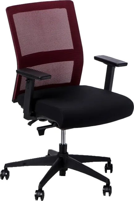 Kancelářská židle Milneo, látka, červená/černá