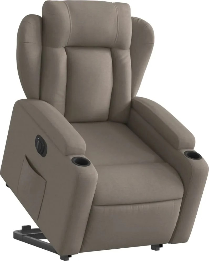 Elektrické zvedací polohovací křeslo taupe textil 3204514