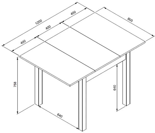 Rozkládací jídelní stůl Coburg 80x80 cm, bílý