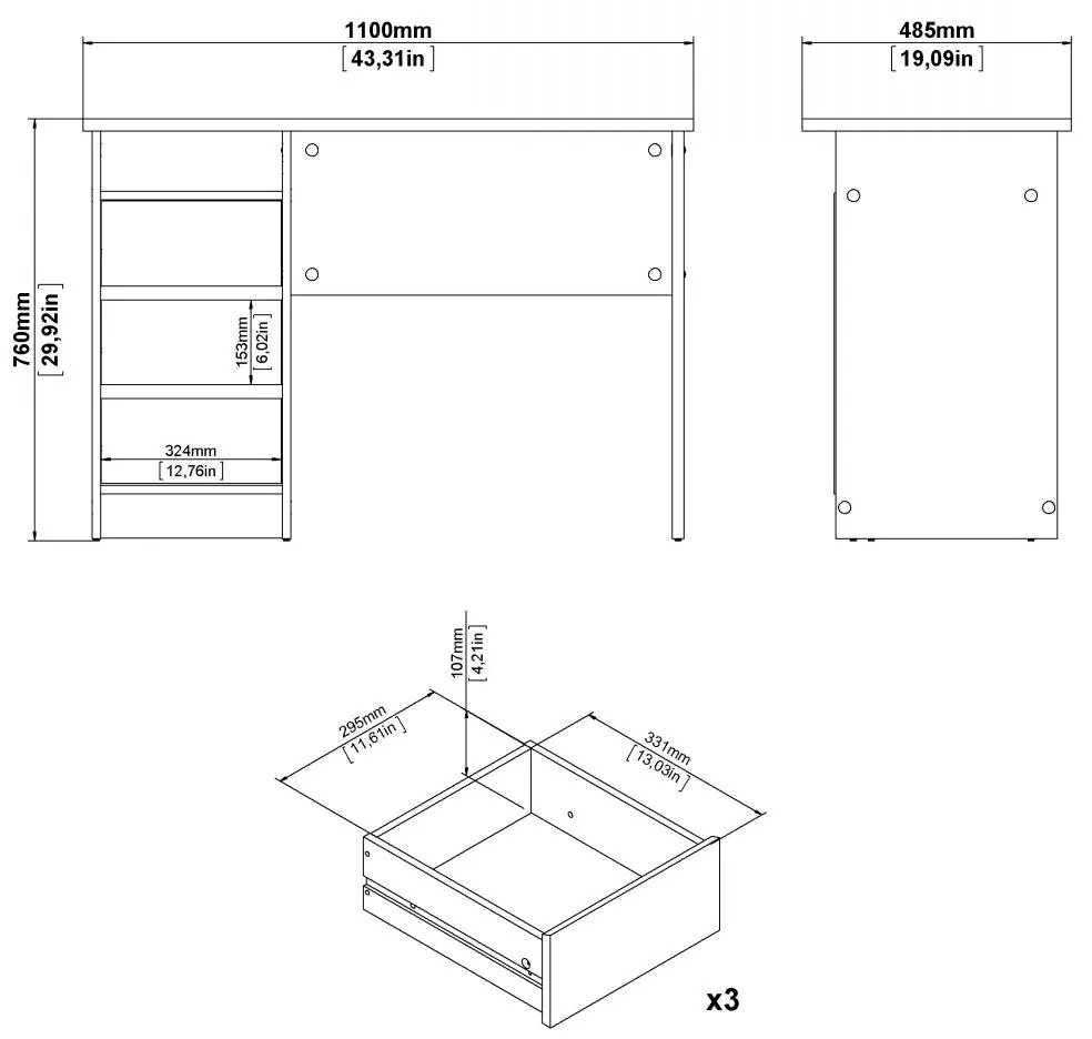 Tvilum Psací stůl Felix 492 bílá