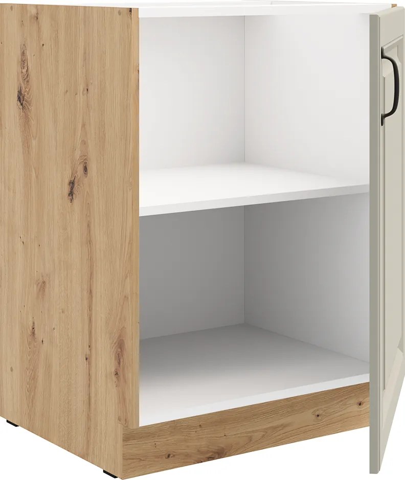 STILO ac | dolní skříňka 60 D 1F s policí | 60 cm | UNI dvířka | artisan/světle šedá