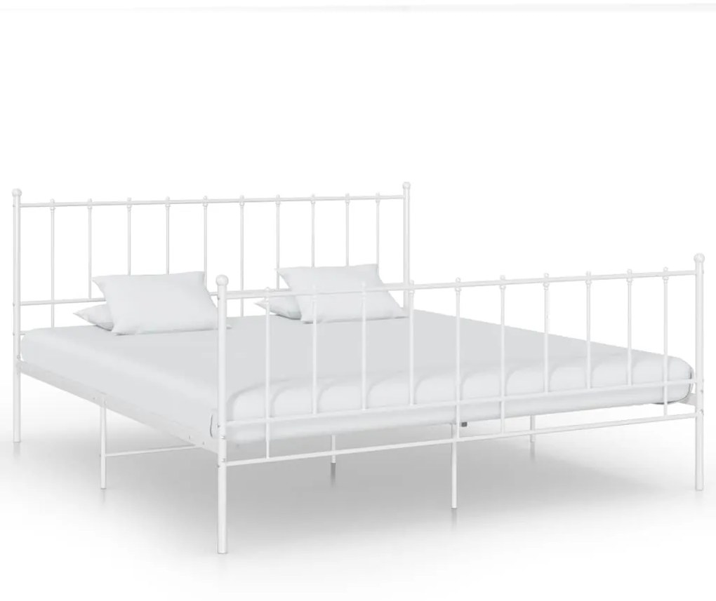 Rám postele bílý kov 140 x 200 cm - Default Title