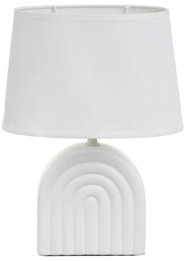 Bílá keramická stolní lampa s textilním stínidlem (výška 31 cm) – Casa Selección Biano.cz